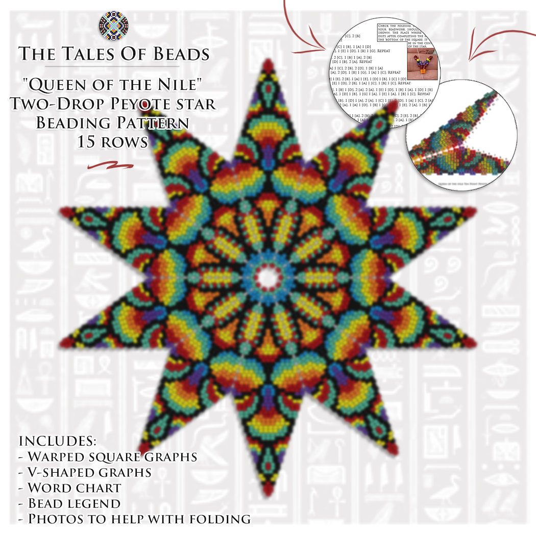 Two-Drop Peyote Star Pattern - Queen of the Nile / Beaded Te | Inspire ...