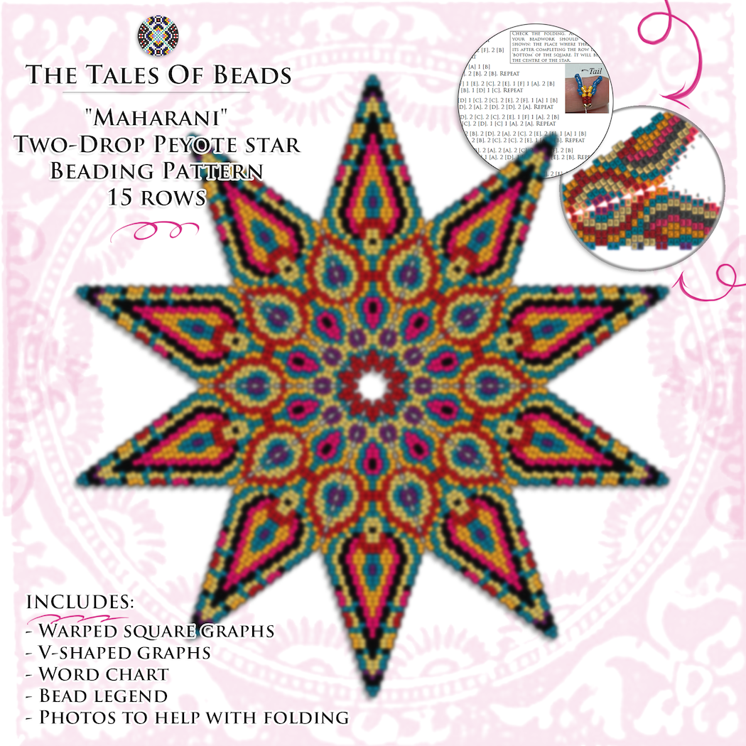 Two-Drop Peyote Star Pattern - Maharani / Beaded Ten Point S - Inspire ...