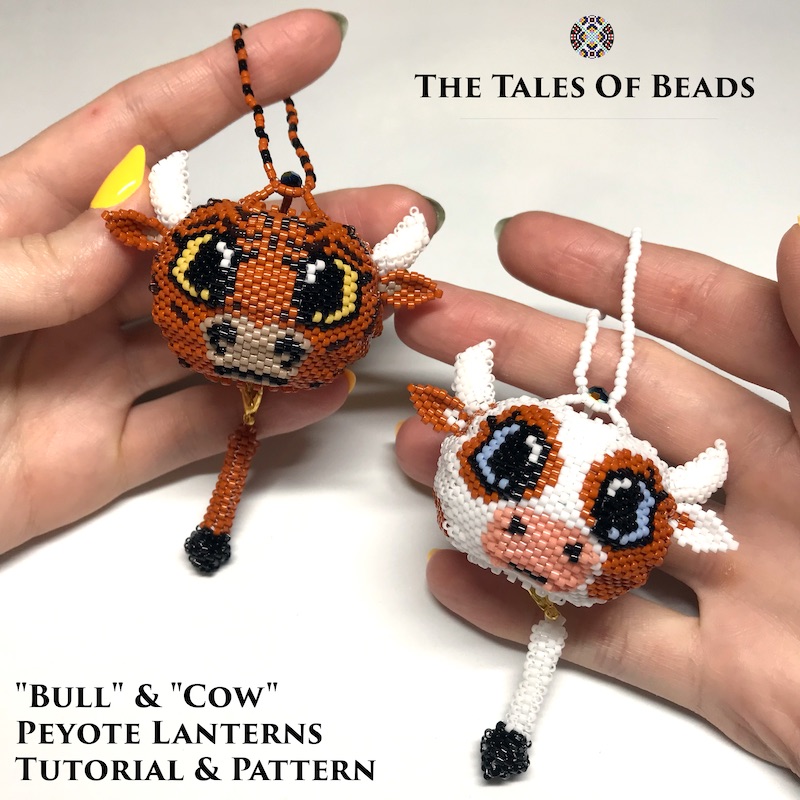 Beaded Animals Patterns - Bull & Cow / Seed Bead Animal Bead | Inspire ...