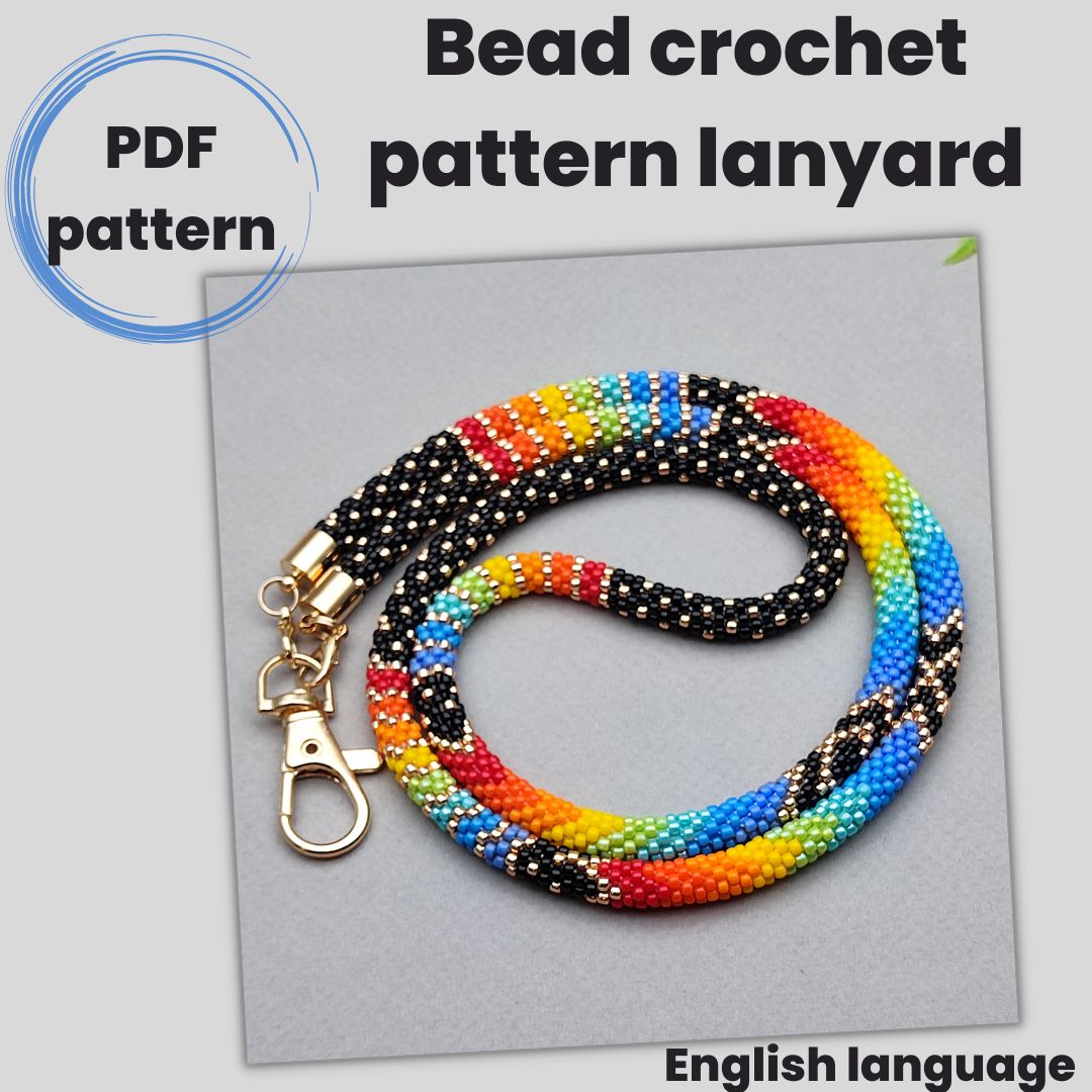 Beaded Lanyard PDF Pattern - Seed Bead Rope Design - Gift Id | Inspire ...