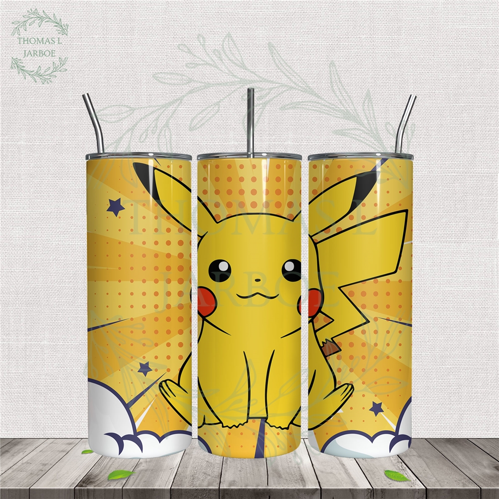 Pokemon Pikachu Tumbler 20oz Sublimation PNG | Inspire Uplift