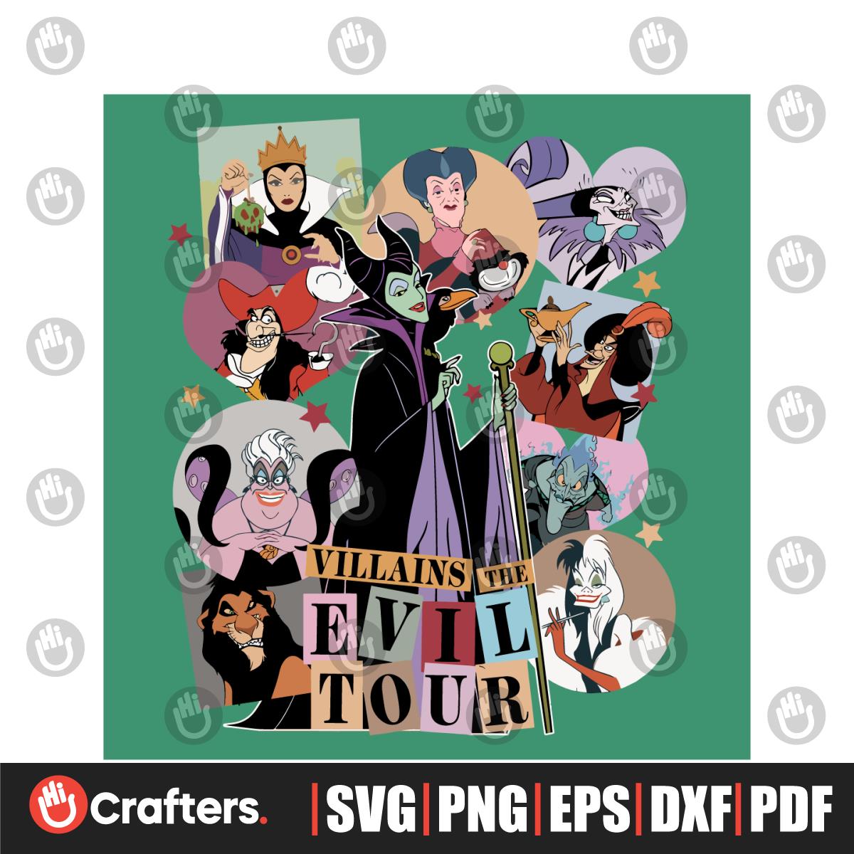 Disney Villains The Evil Tour SVG Villain Characters SVG Cri | Inspire ...