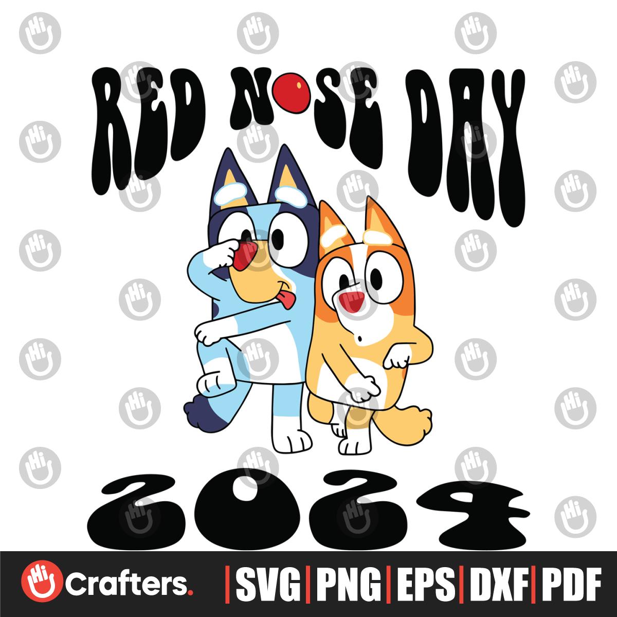 Red Nose Day 2024 Bluey Bingo SVG - Inspire Uplift