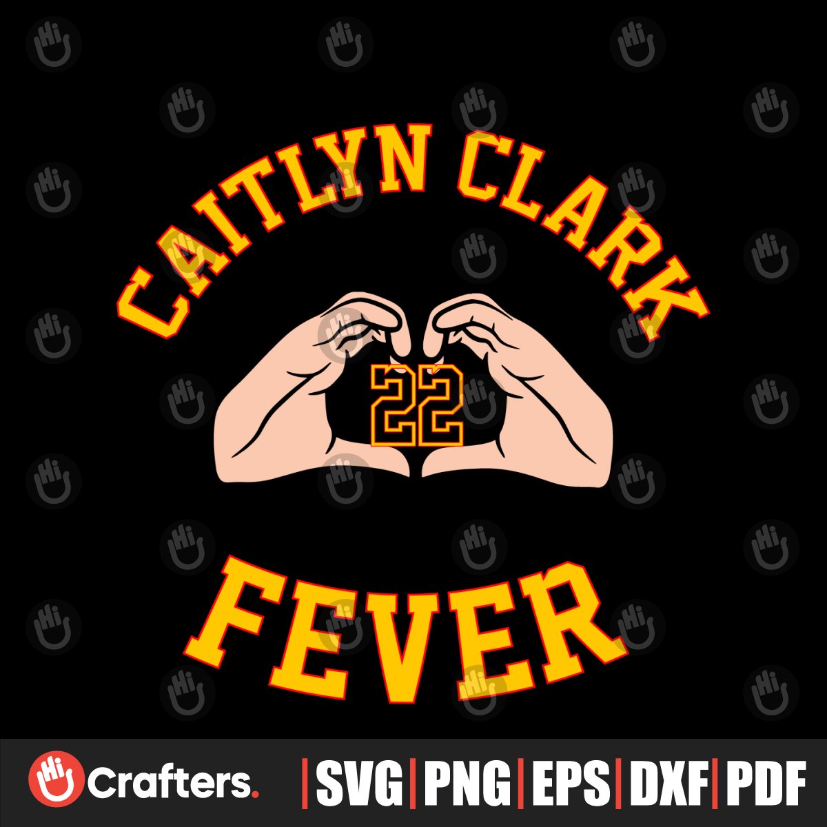 Caitlin Clark Fever 22 Heart Hand SVG - Inspire Uplift