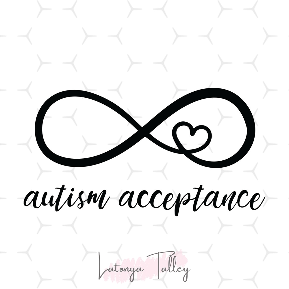 Autism Acceptance Infinity Heart Loop PNG | Inspire Uplift