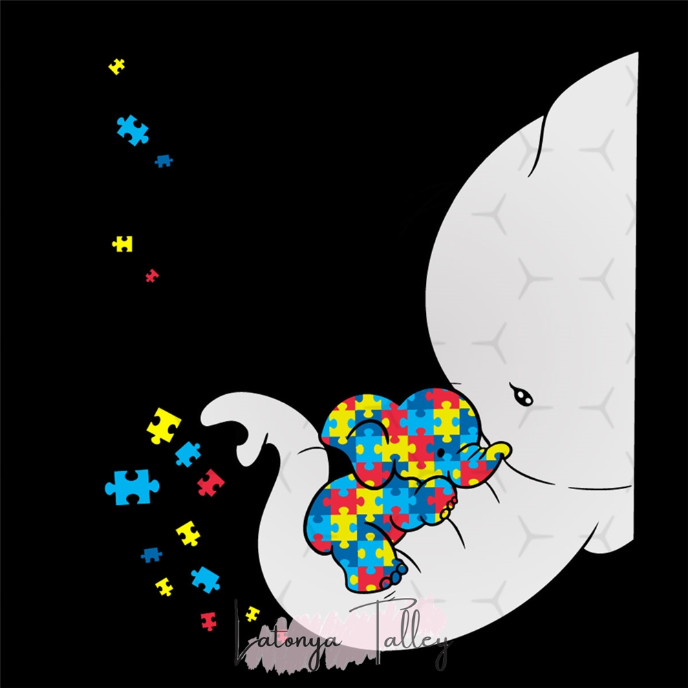 Autism Awareness Mom And Son Elephant PNG | Inspire Uplift