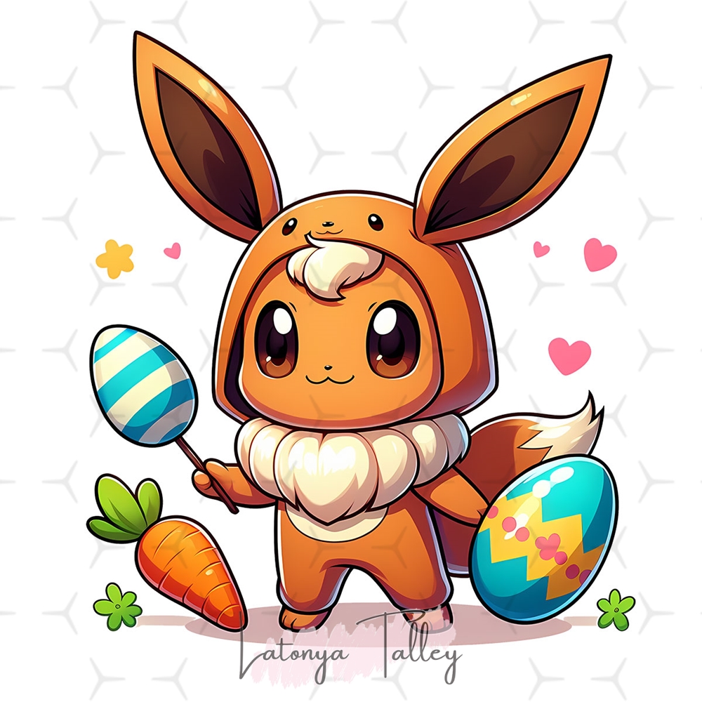 Flareon Easter Bunny Instant Digital Download - Inspire Uplift
