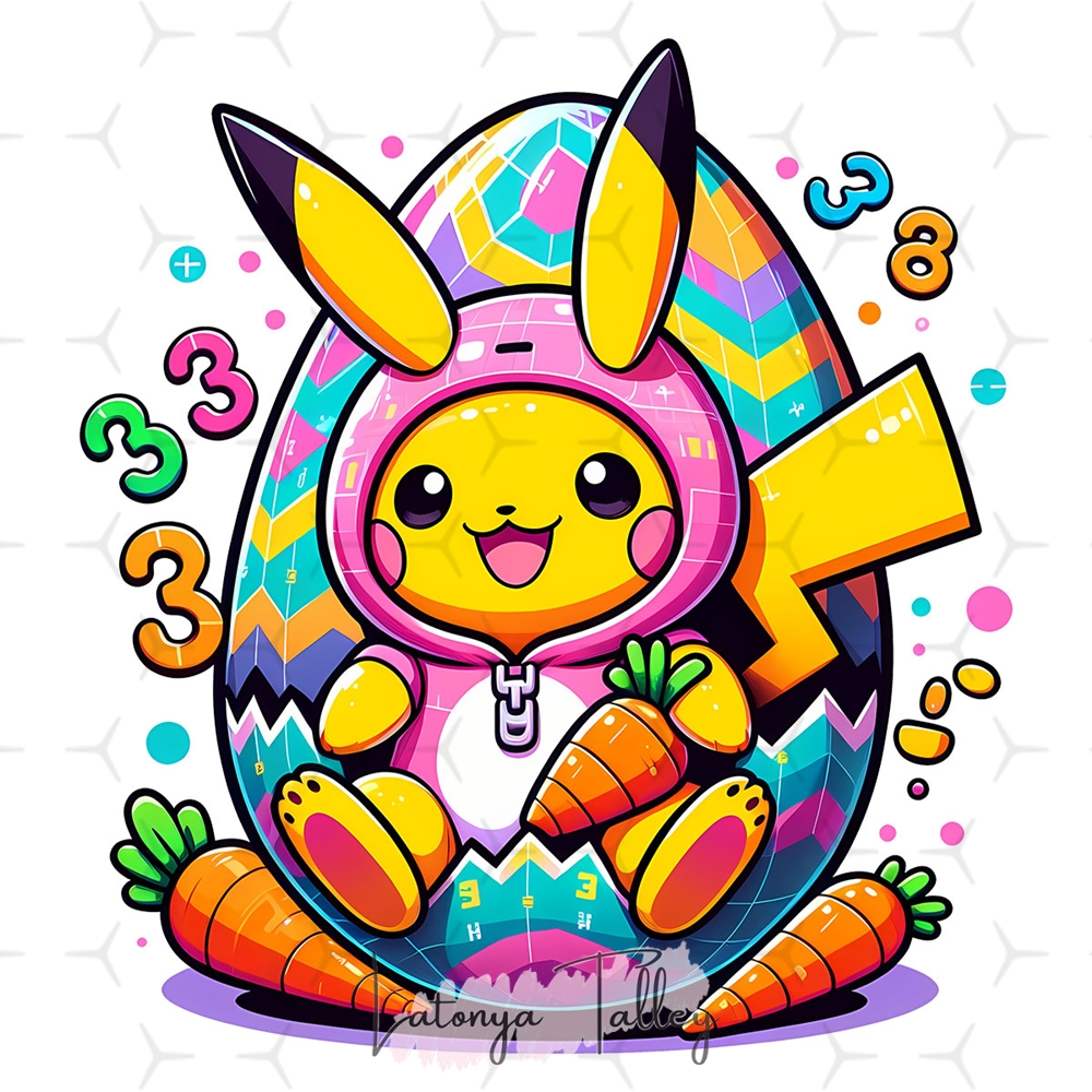 Pikachu Easter Egg Digital Download File | Inspire Uplift