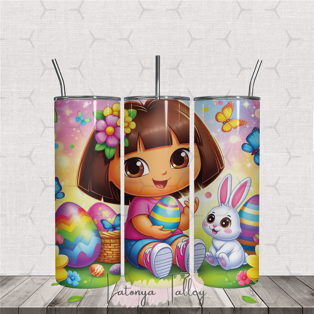 Dora The Explorer Easter Bunny Tumbler Wrap PNG | Inspire Uplift