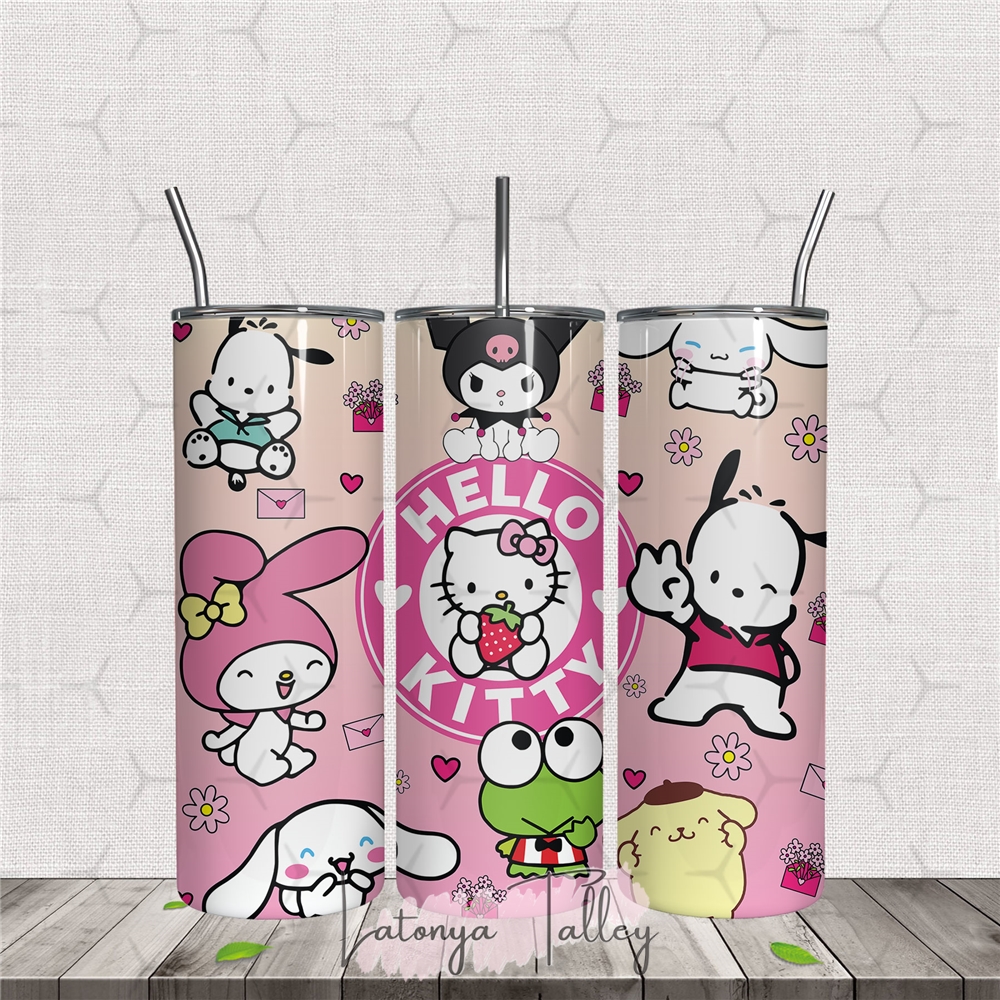 Hello Kitty And Friends 20oz Tumbler Wrap PNG | Inspire Uplift