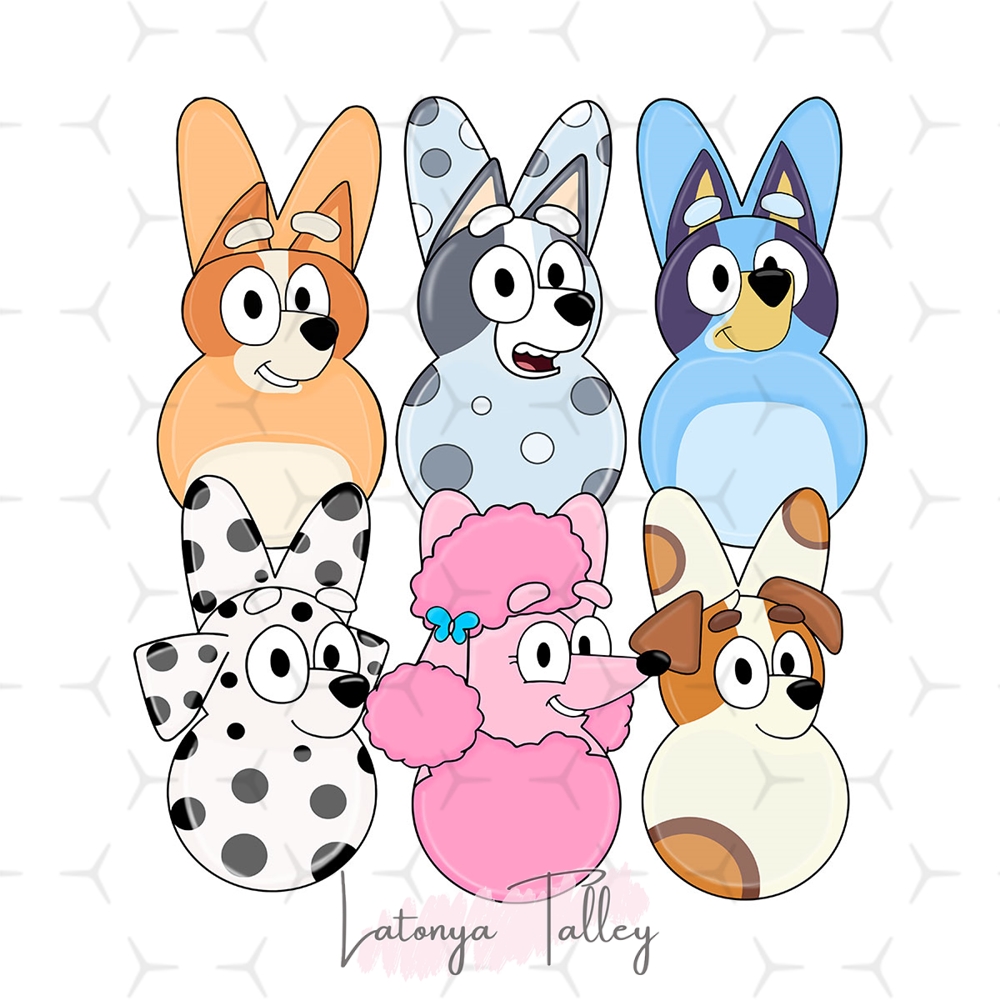 Bluey Family Peeps Happy Easter PNG | Inspire Uplift