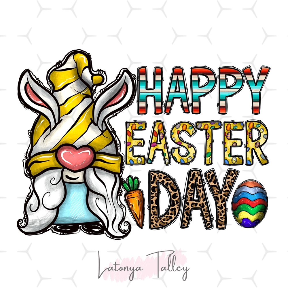 Happy Easter Day Bunny Ears Gnome Clipart PNG 1 | Inspire Uplift