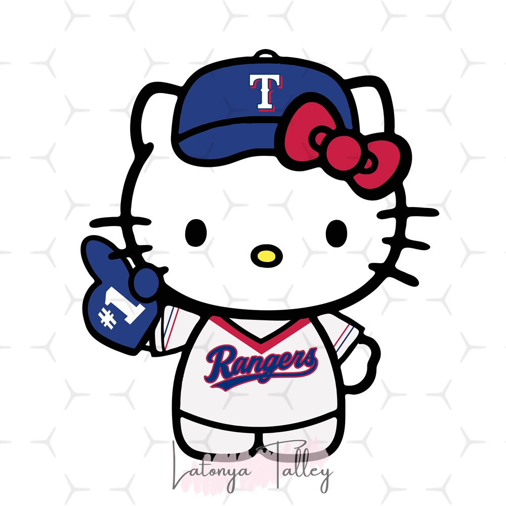 Hello Kitty Texas Rangers SVG, Texas Rangers Baseball | Inspire Uplift