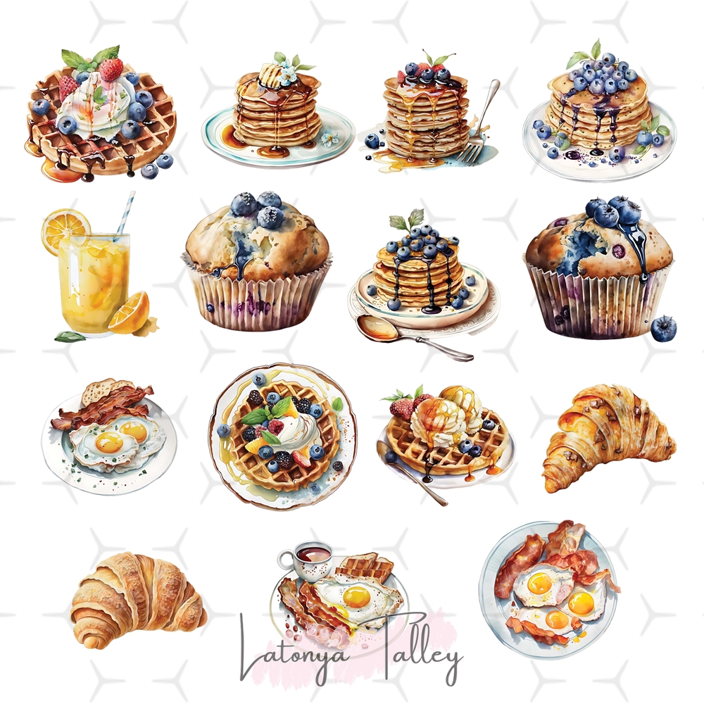 Breakfast Clipart Watercolor Food Png - Inspire Uplift