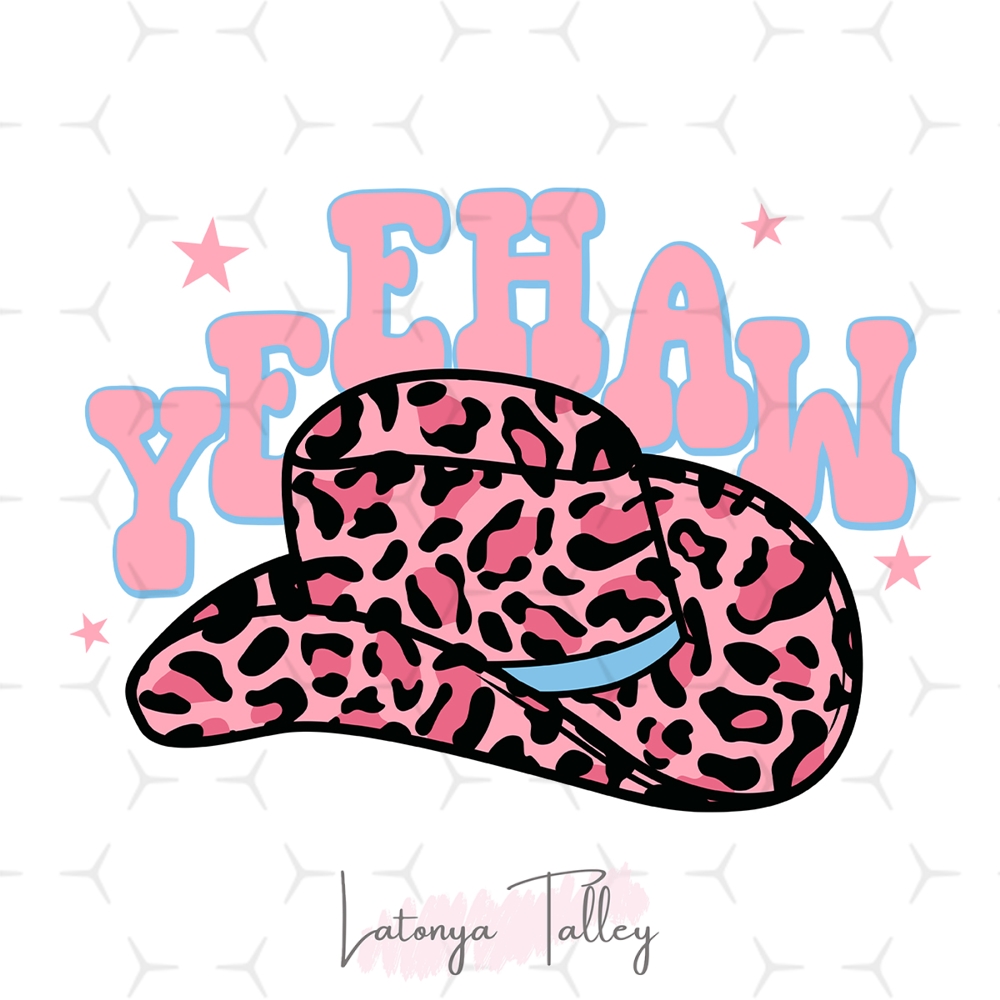Yeehaw Leopard Print Western Cowboy Hat PNG | Inspire Uplift