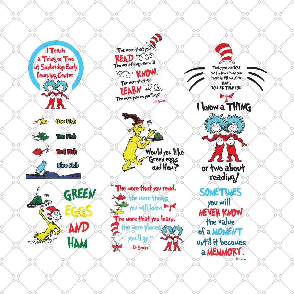 Dr Seuss Bundle Svg, Dr Seuss Svg, Dr Seuss Vector, Dr Seuss | Inspire Uplift