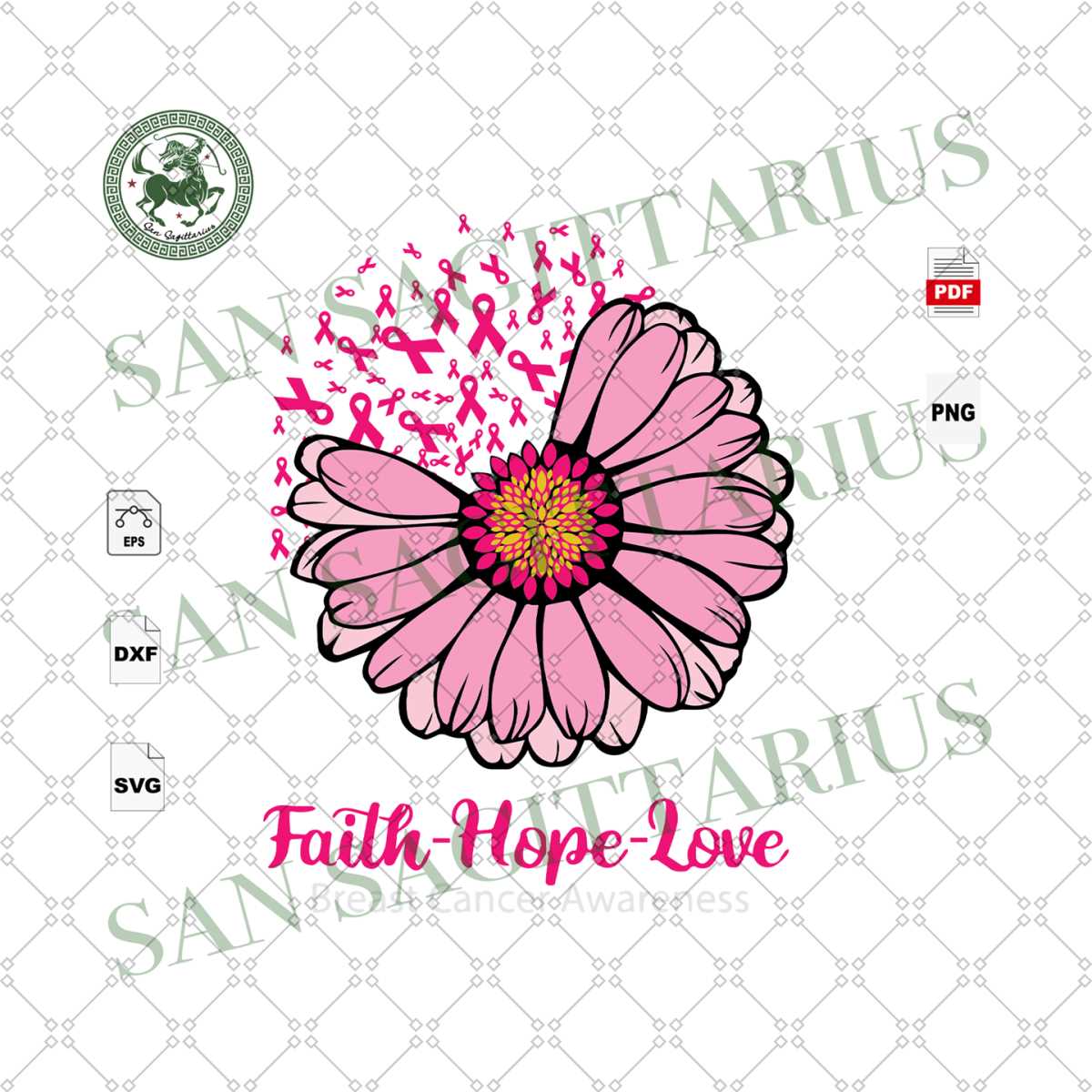 Faith Hope Love, Cancer Svg, Survivor Svg, Cancer Awareness, | Inspire ...