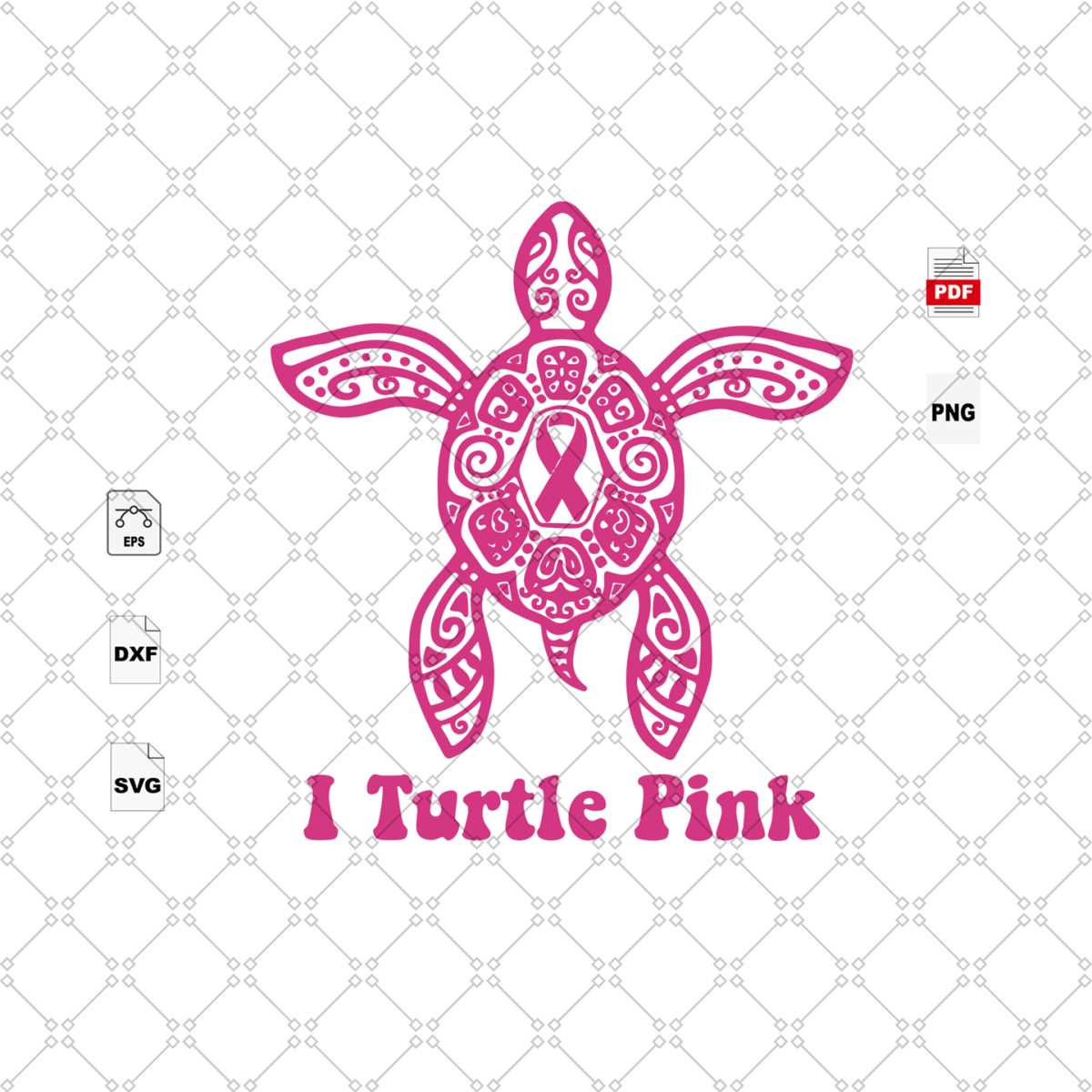 I Turtle Pink, Breast Cancer Svg, Turtle Svg, Pink Turtle Sh | Inspire ...