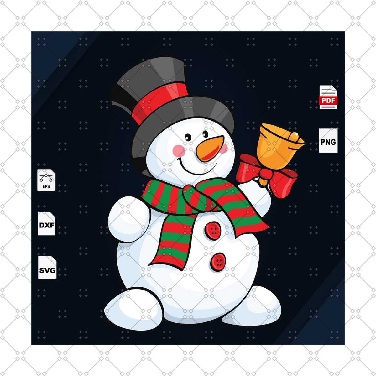 Snowman With Bell, Christmas Svg, Snowman Svg, Christmas Sno | Inspire ...