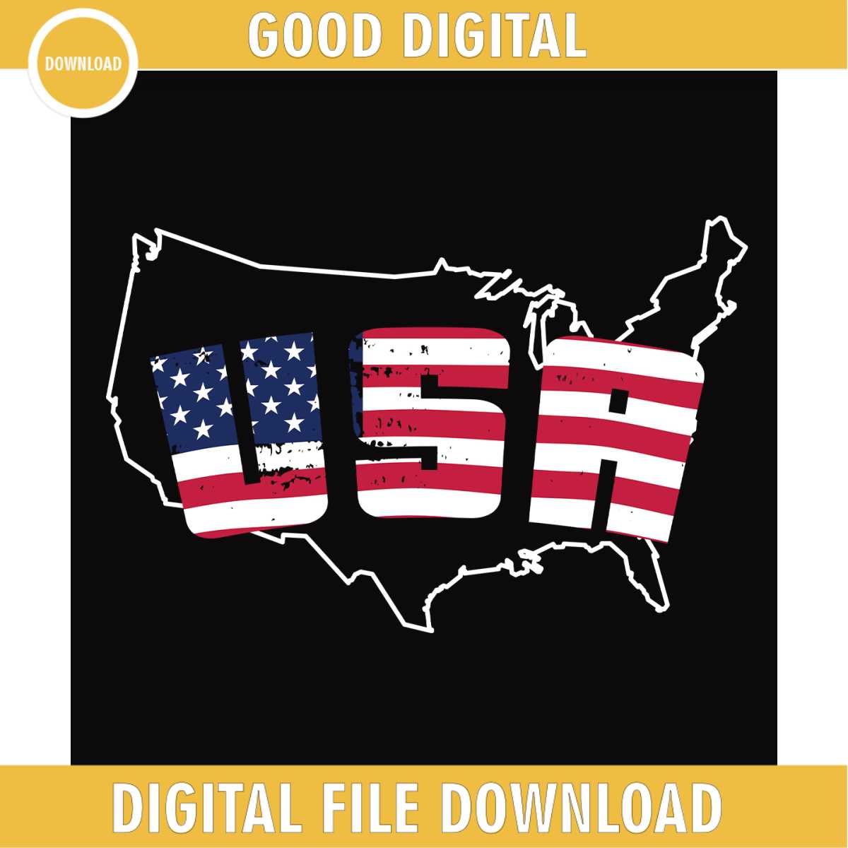 American Flag USA Map SVG | Inspire Uplift