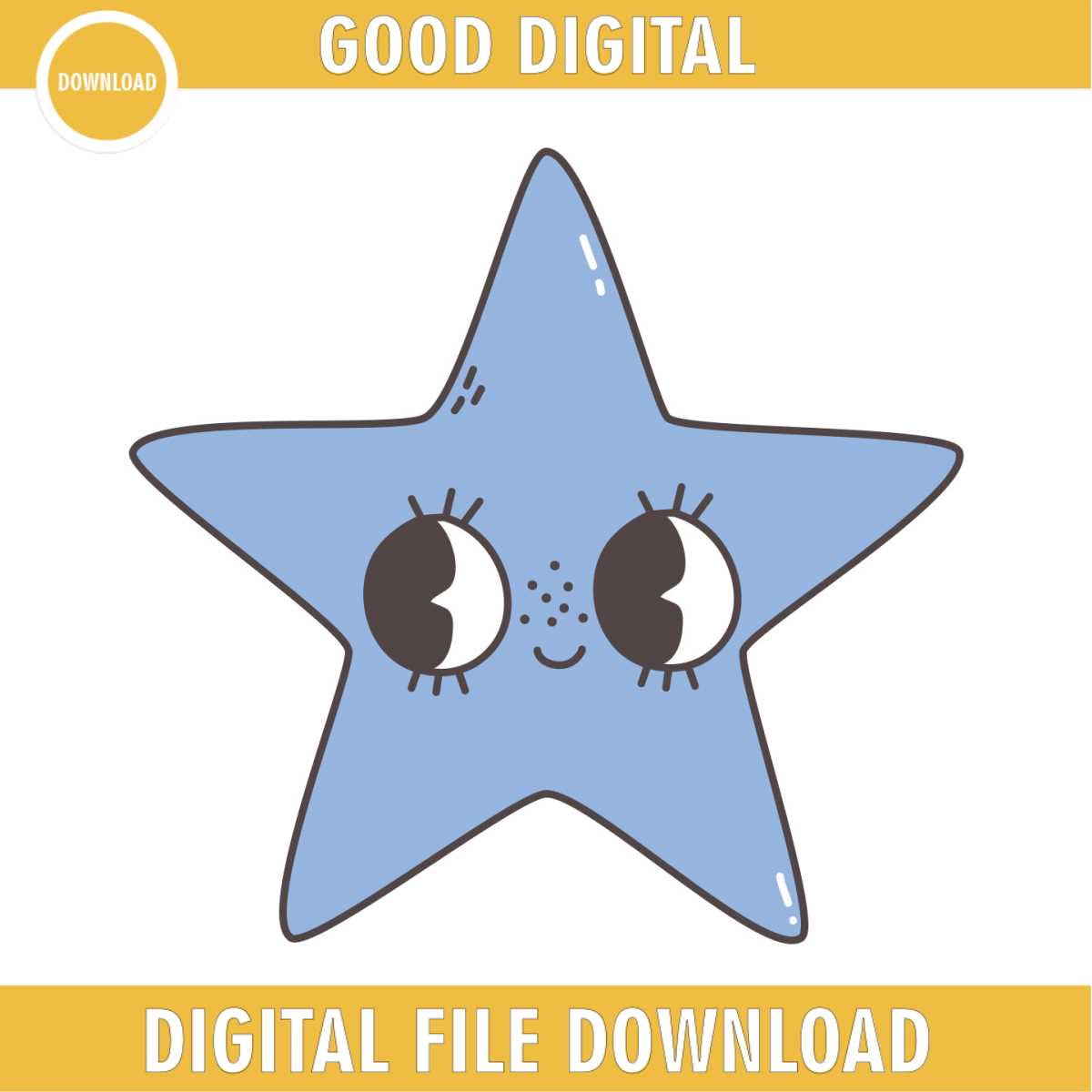 Cartoon Blue Star 4th Of July Patriotic Day SVG - Inspire Uplift