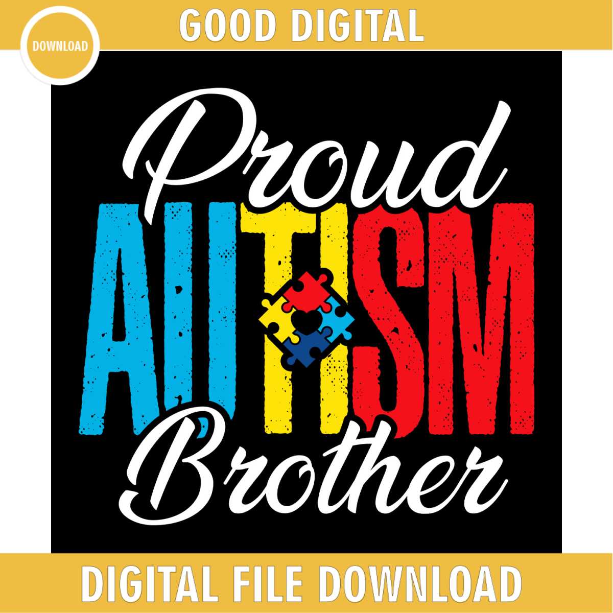 Proud Autism Brother Puzzle Piece SVG | Inspire Uplift