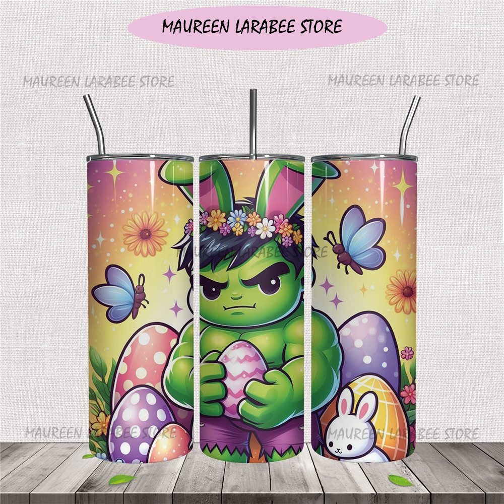 Marvel Superhero Hulk Easter Bunny Tumbler Wrap PNG | Inspire Uplift
