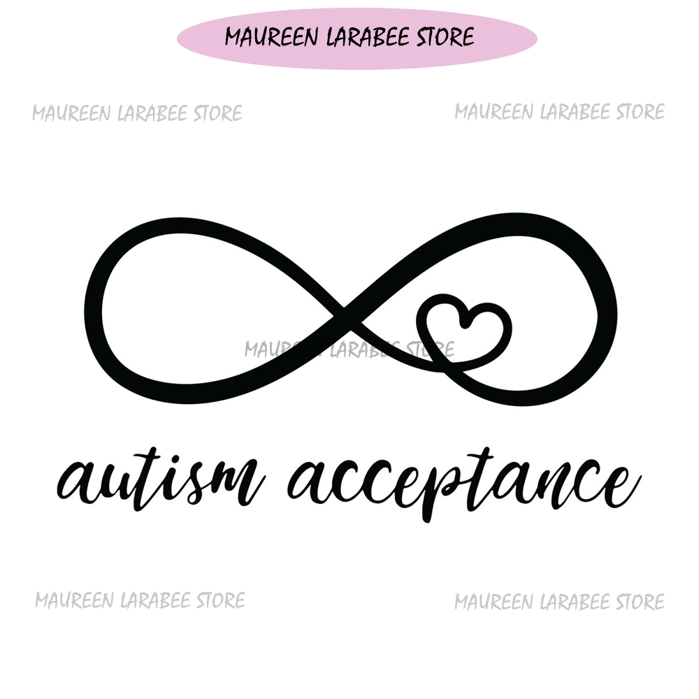 Autism Acceptance Infinity Heart Loop PNG | Inspire Uplift