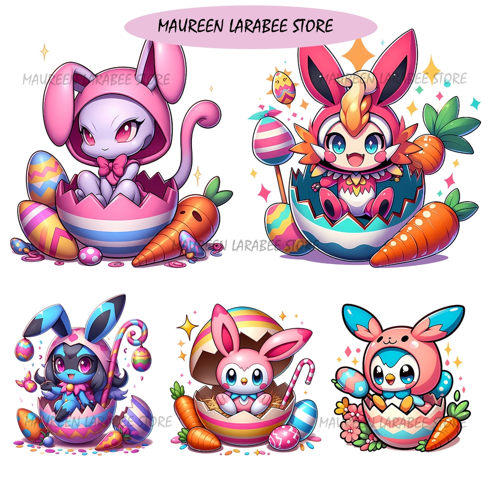 Cartoon Chibi Easter Character Png Bundle - Inspire Uplift