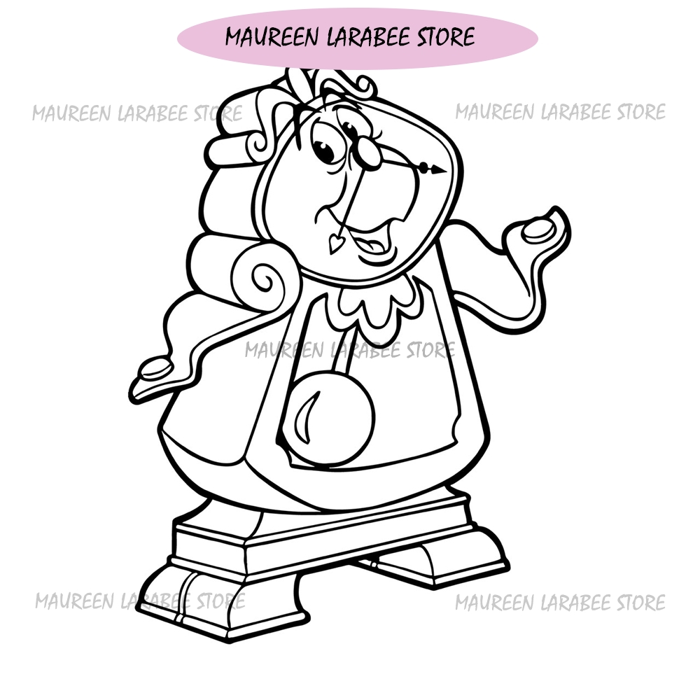 Beauty and The Beast Cogsworth Disney Character SVG | Inspire Uplift