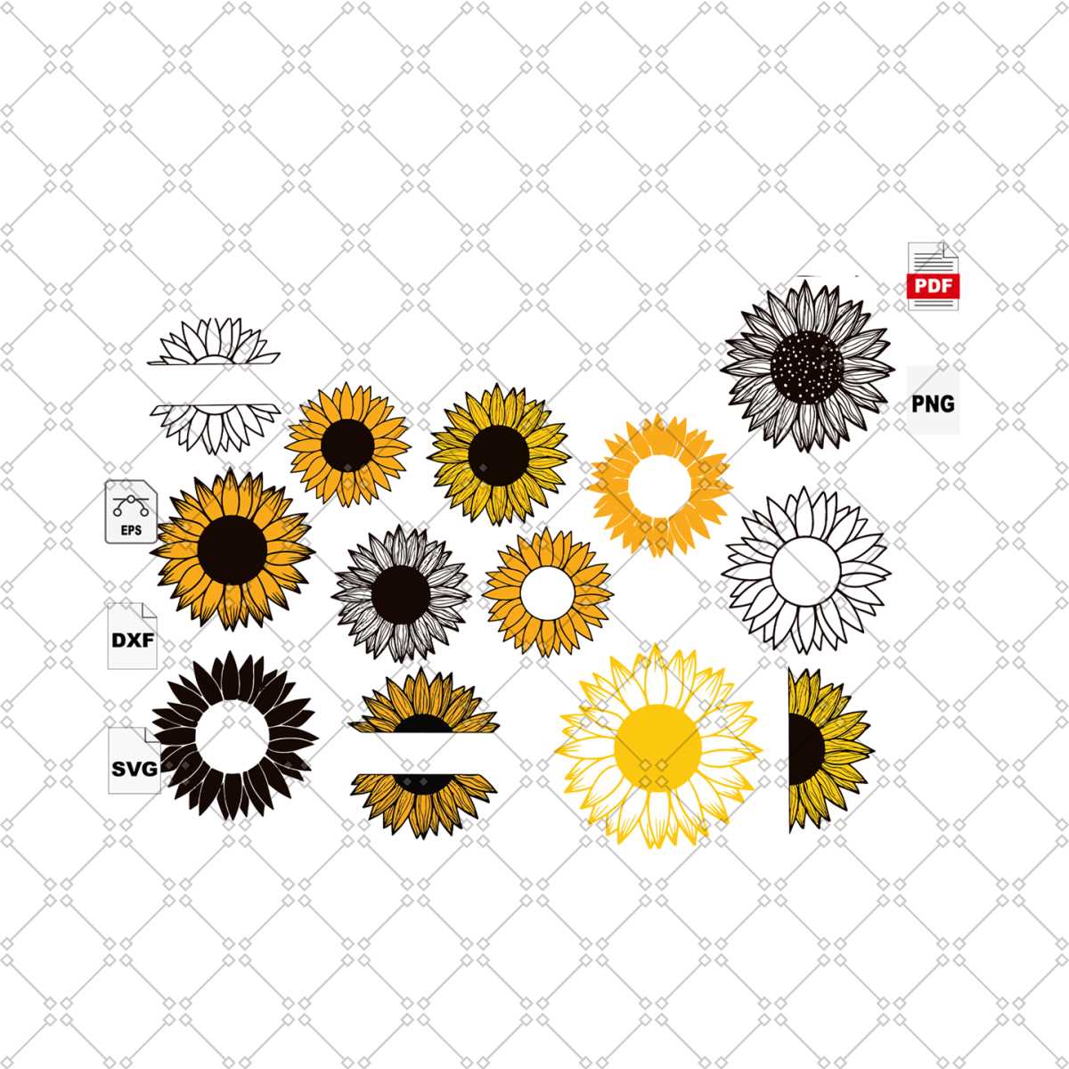 Sunflowers Bundle, Sunflowers Bundle Svg, Sunflowers Svg, Su | Inspire Uplift