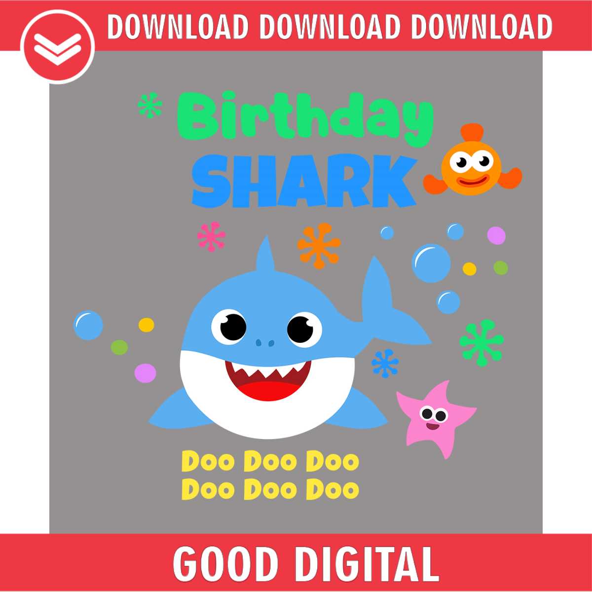 Birthday Baby Shark Blue Doo Doo SVG | Inspire Uplift