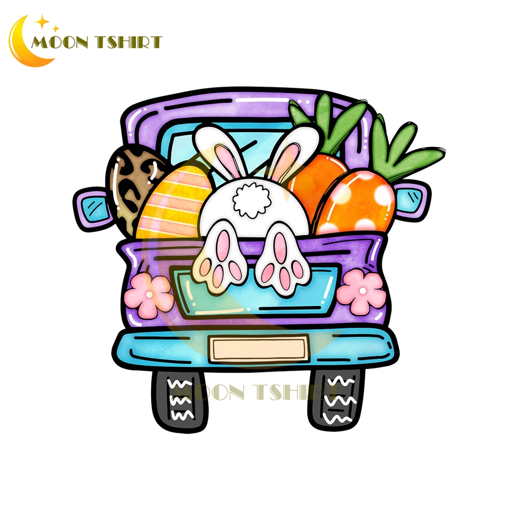 Easter Day Truck Bunny Egg Carrot Clipart PNG | Inspire Uplift