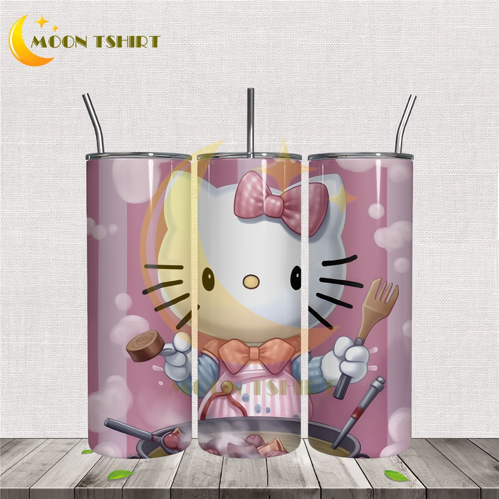 Hello Kitty Cooking 20oz Tumbler Wrap PNG | Inspire Uplift