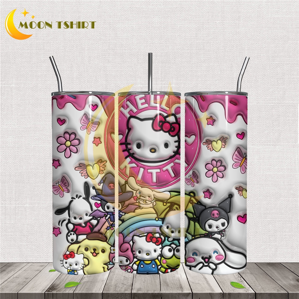 Hello Kitty Sanrio Characters 3D Designs 20oz Tumbler Wrap P | Inspire ...