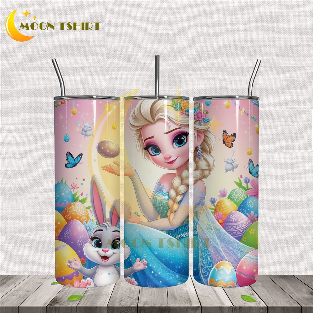 Frozen Princess Elsa Easter Bunny Tumbler Wrap PNG | Inspire Uplift