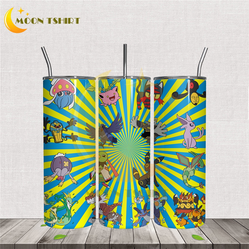 Pokemon Skinny Tumbler Sublimation PNG File | Inspire Uplift