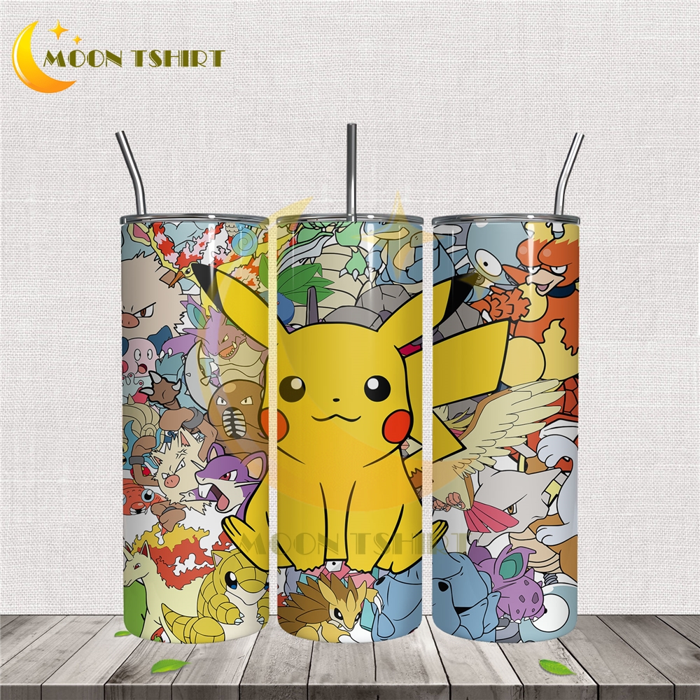 Pikachu 20oz Tumbler Sublimation Wrap Png | Inspire Uplift