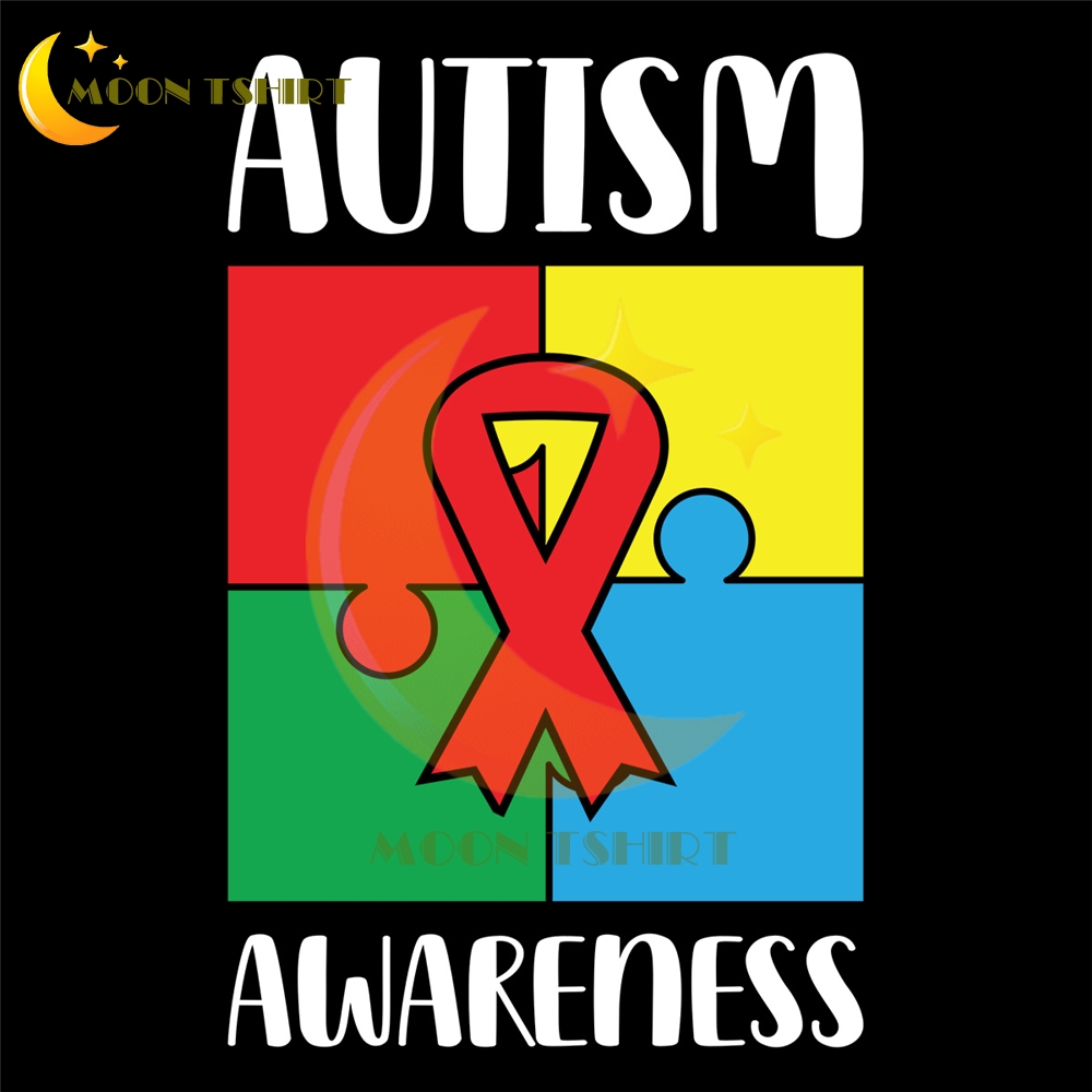 Autism Awareness Day Puzzle Red Ribbon SVG | Inspire Uplift