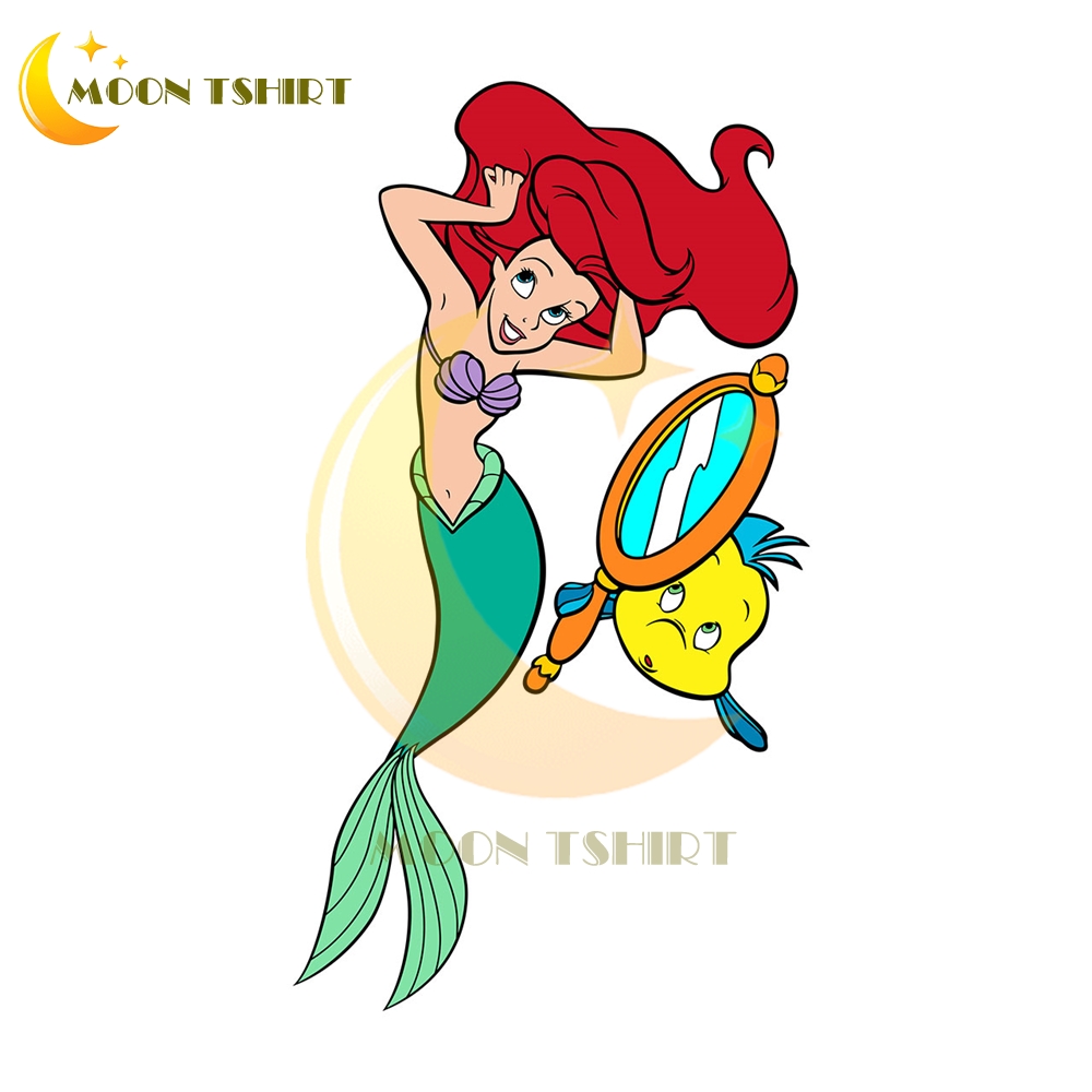 Little Princess Ariel and Flounder Fish Funny Clipart SVG | Inspire Uplift