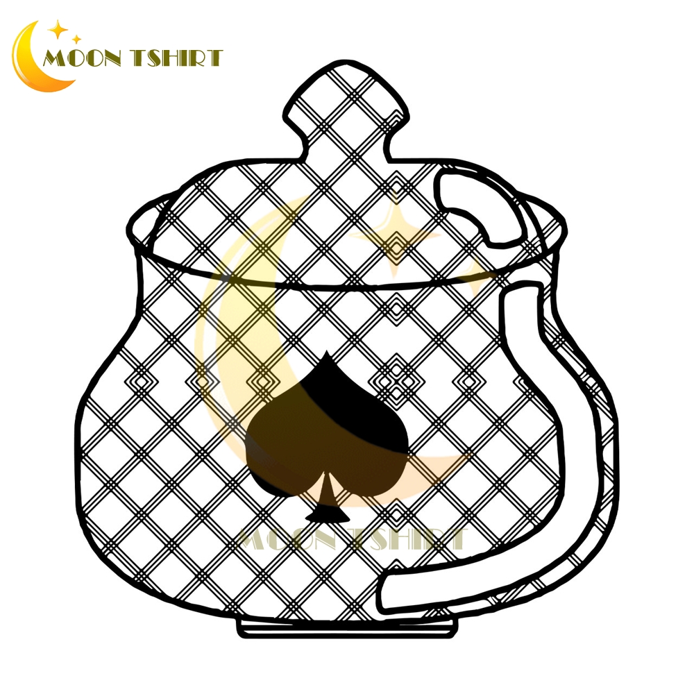 Alice In Wonderland Tea Party Spades Pattern Tea Pot SVG | Inspire Uplift