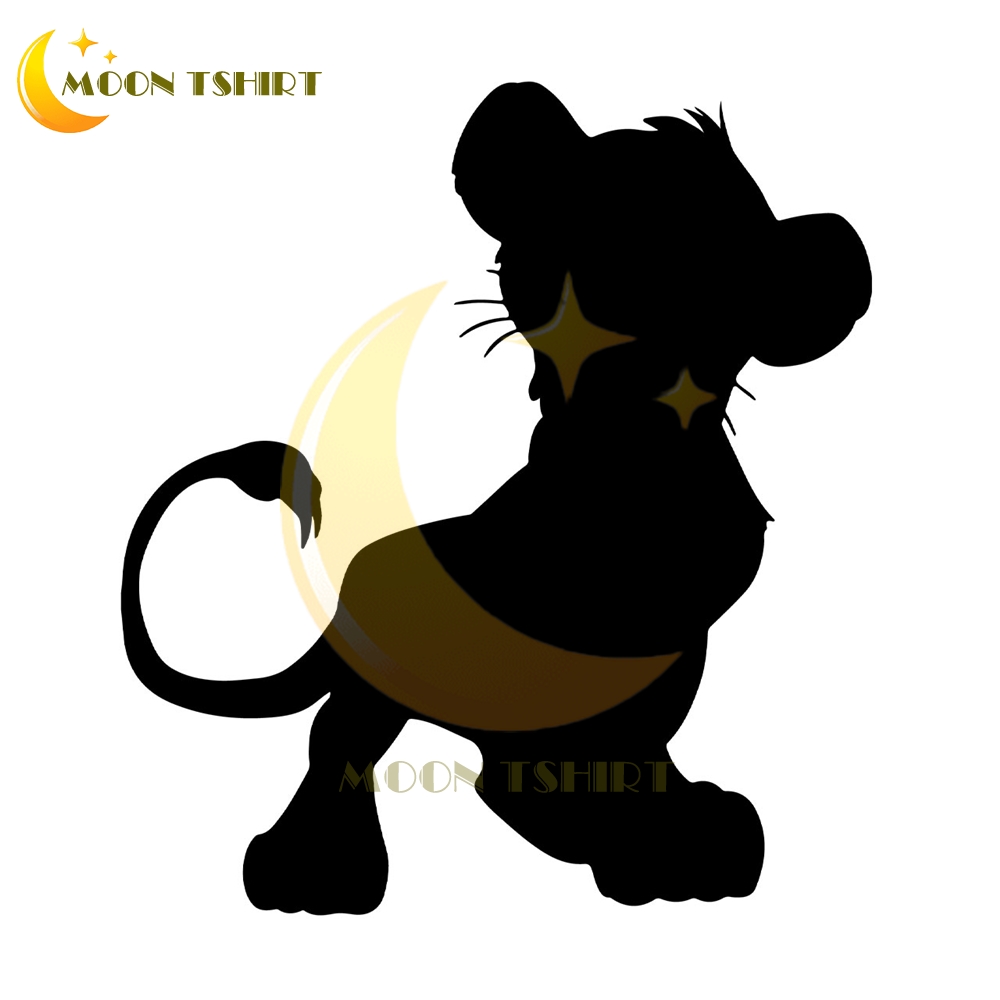 Cartoon Lion King Simba Black Silhouette Vector SVG | Inspire Uplift
