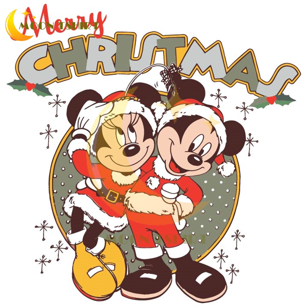 Merry Mickey Minnie Xmas SVG Disney Vintage File | Inspire Uplift