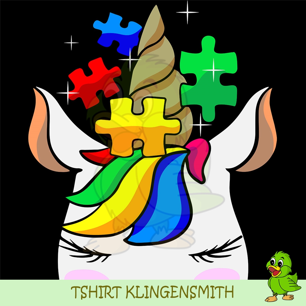 Autism Awareness Unicorn With Puzzle Piece PNG | Inspire Uplift