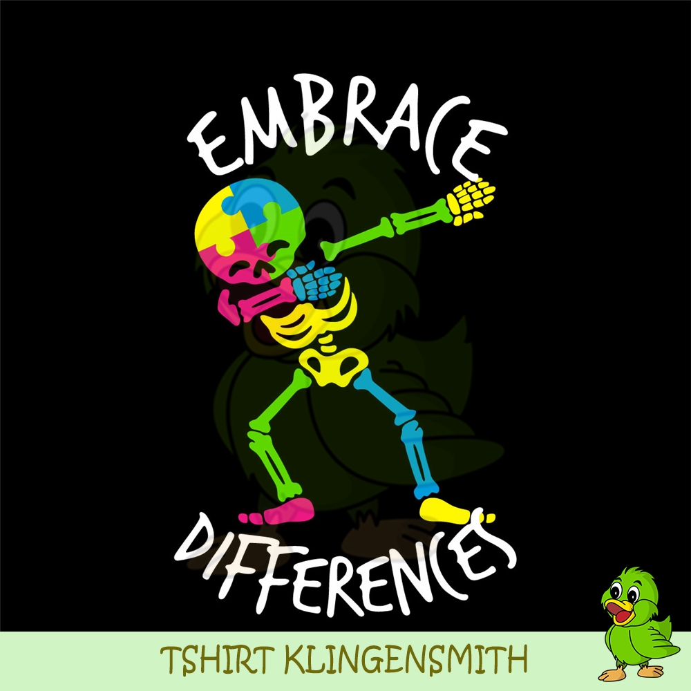 Autism Skeleton Embrace Difference Design PNG | Inspire Uplift