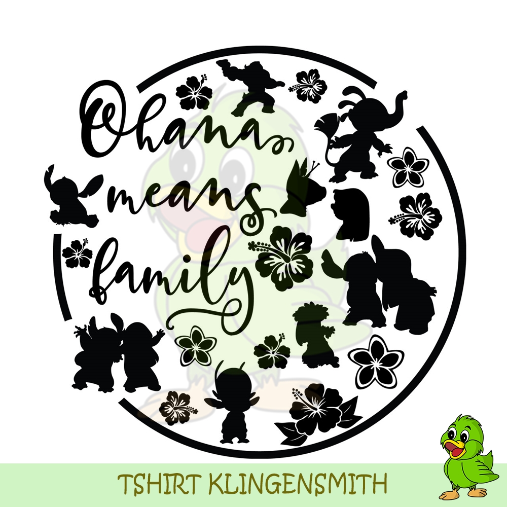 Round Pattern Ohana Means Family Lilo and Stitch SVG | Inspire Uplift