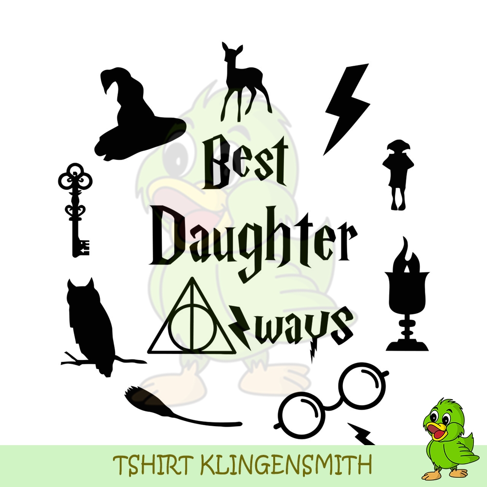 Round Deathly Hallows Symbol Best Daughter Always SVG Cut Fi | Inspire ...