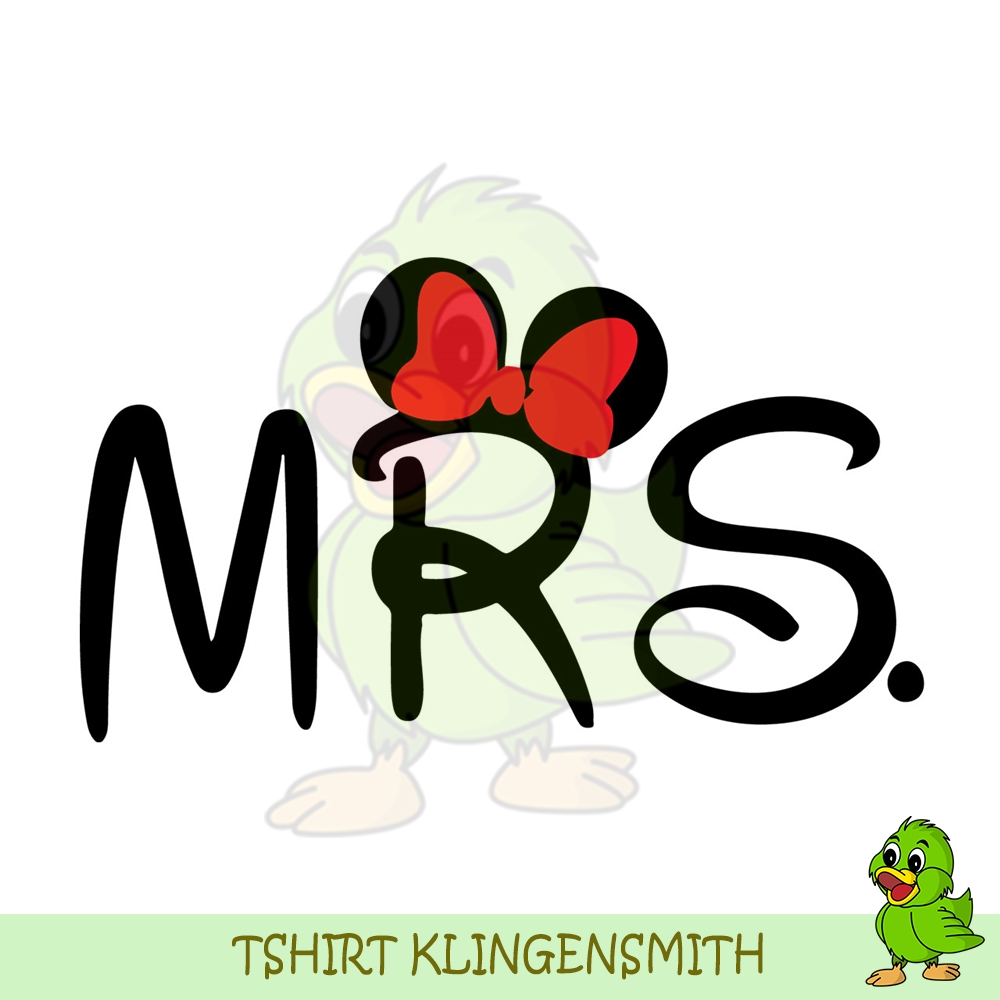 Mrs. Bride Minnie Mouse Red Bow Disney Wedding SVG | Inspire Uplift