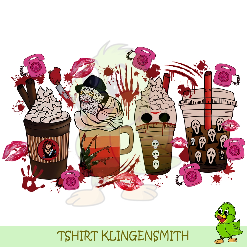 Scream Ghostface Halloween Horror Coffee PNG | Inspire Uplift