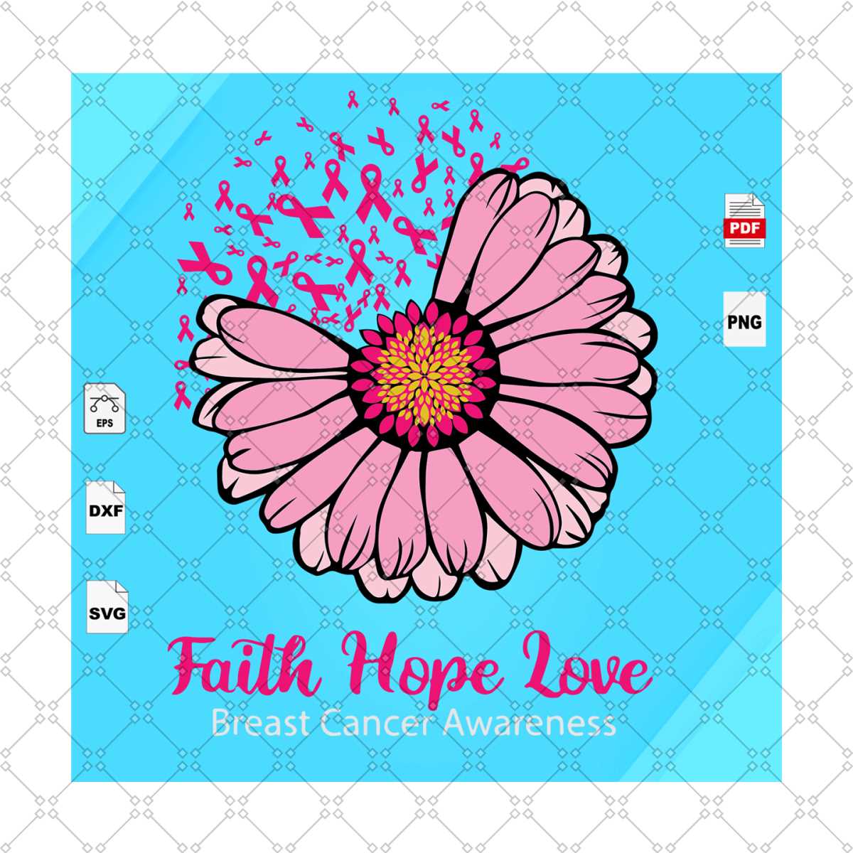 Faith Hope Love, Breast Cancer Svg, Breast Cancer Awareness, | Inspire ...